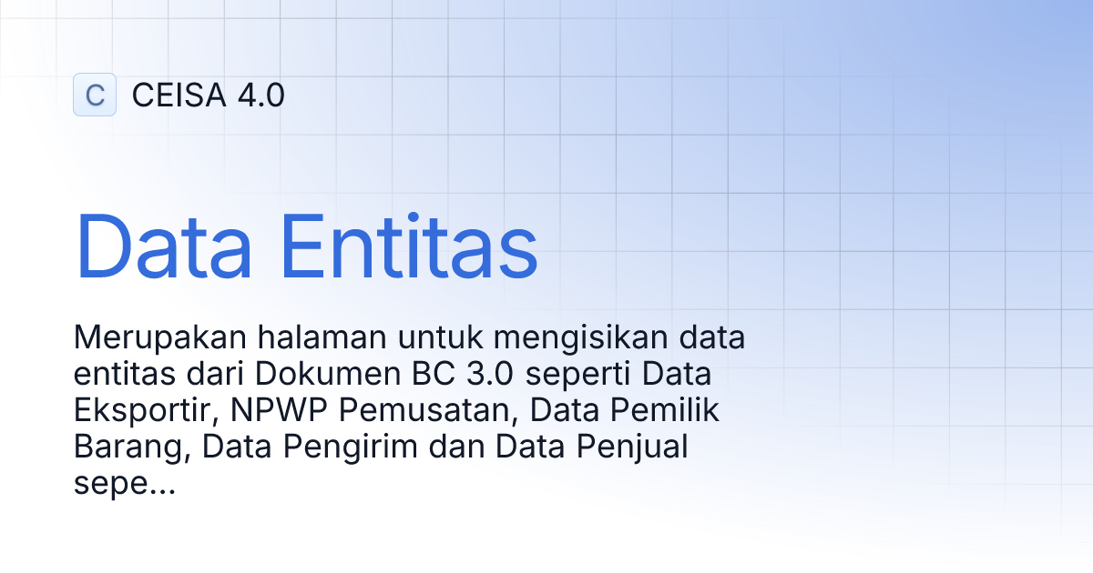 Data Entitas | CEISA 4.0