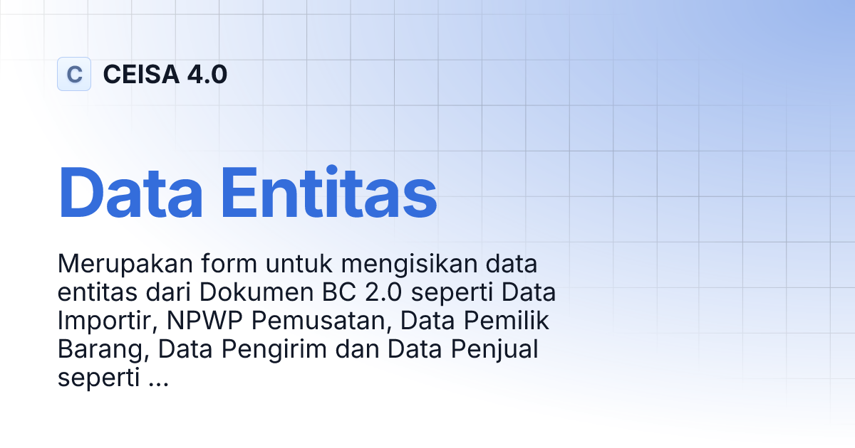 Data Entitas | CEISA 4.0
