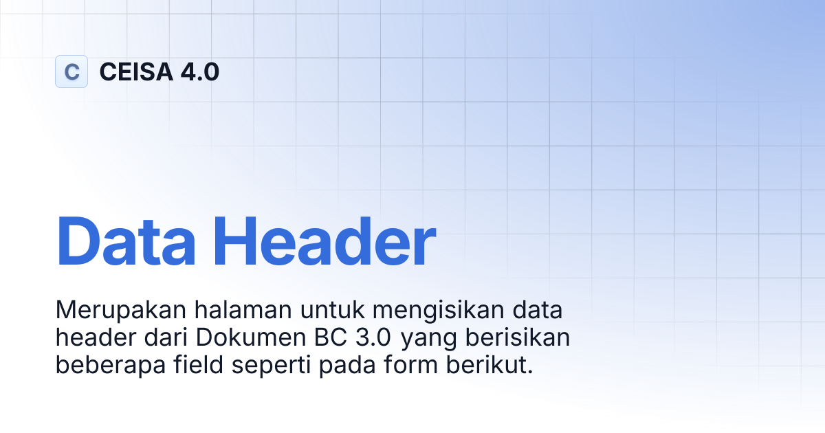 Data Header | CEISA 4.0